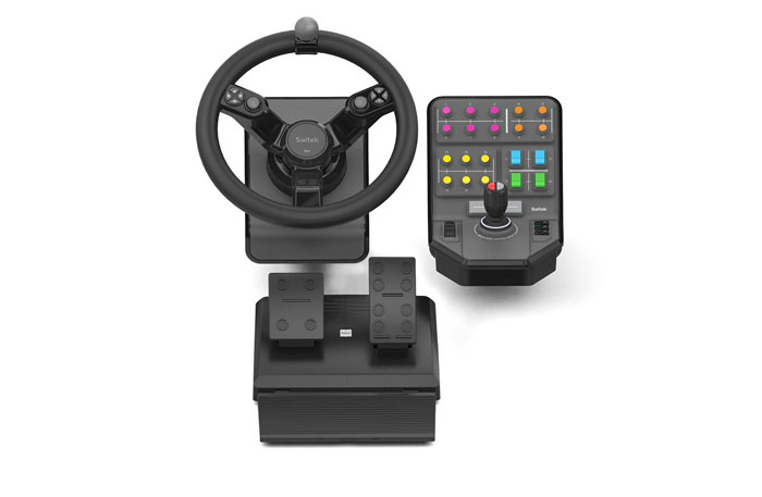 Heavy Equipment Wheel, Pedals and Side Panel Control Deck Bundle for PC ...